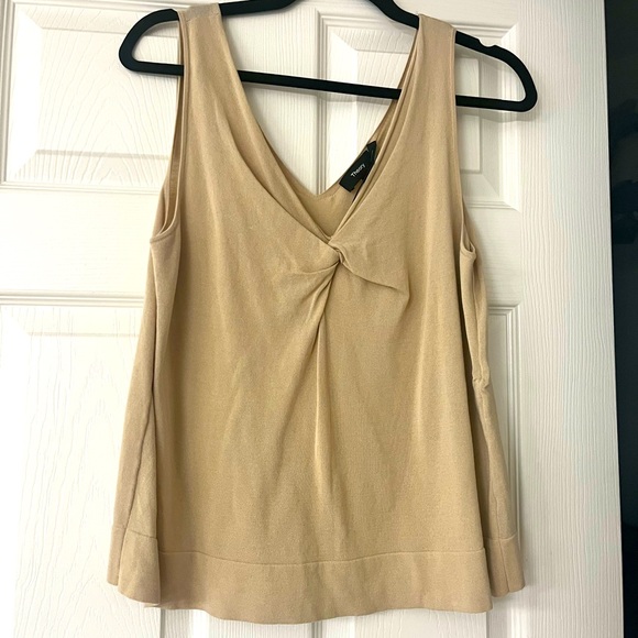 Theory | Tops | Nwt Theory Bristol Twist Front Tank Cotton Pale Sand ...